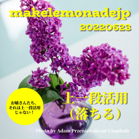 上一段活用（落ちる）【お嬢さんたち、それは上一段活用じゃない！】 | make lemonade jp