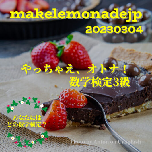 やっちゃえ、オトナ！数学検定3級【あなたにはどの数学検定？】 | make lemonade jp